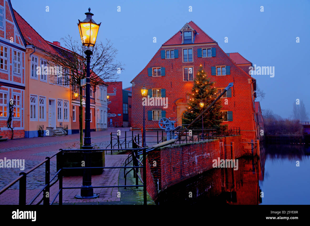 night photograph germany german federal republic lanterns lower saxony ...