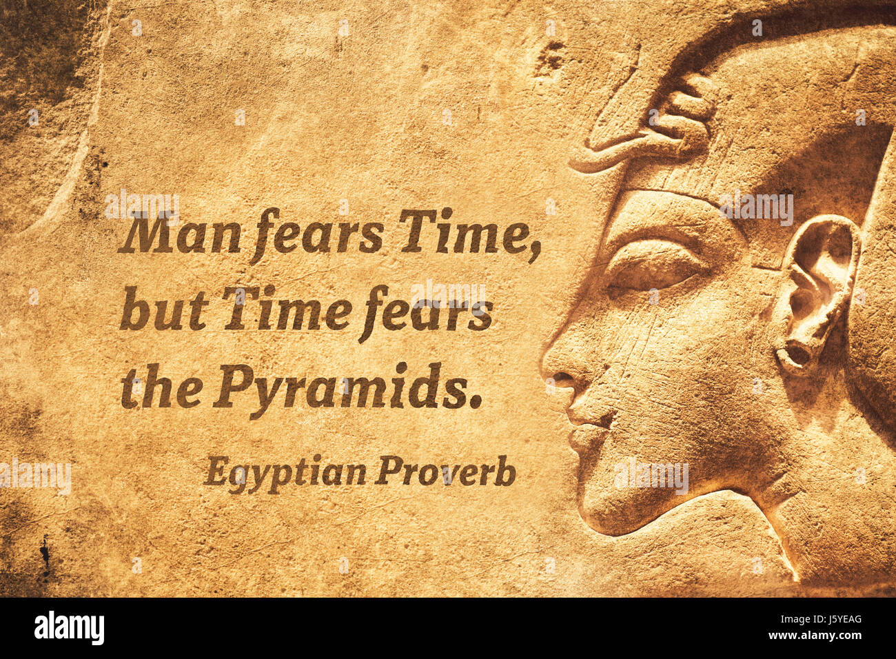 Time fears the Pyramids - ancient Egyptian Proverb citation Stock Photo ...