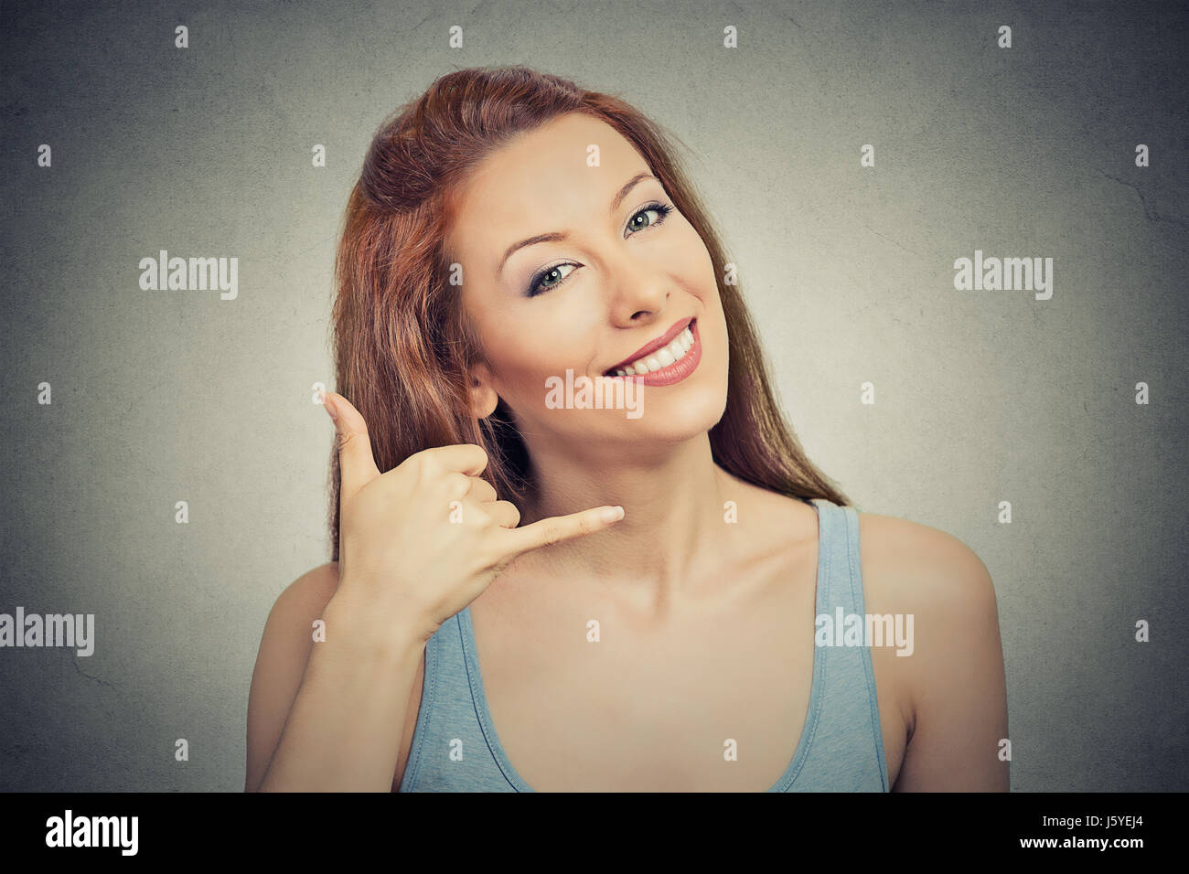 Closeup portrait headshot young single woman excited happy student ...