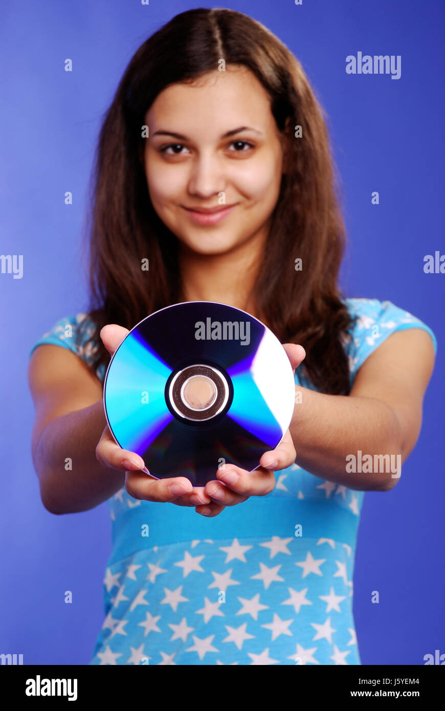 girl with cd Stock Photo - Alamy
