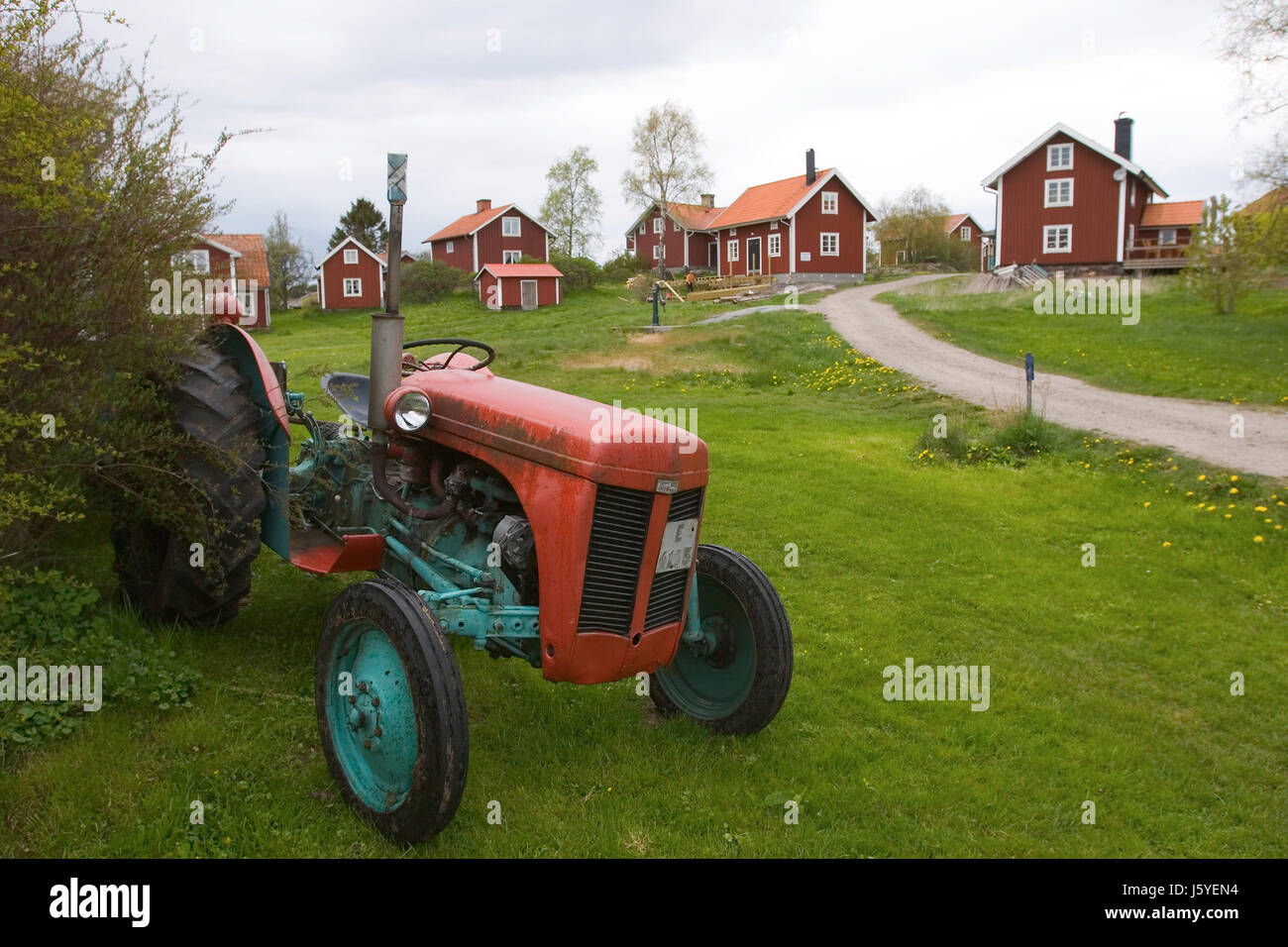 sweden framehouse tractor swedish house lodge hut europe sweden mood ...