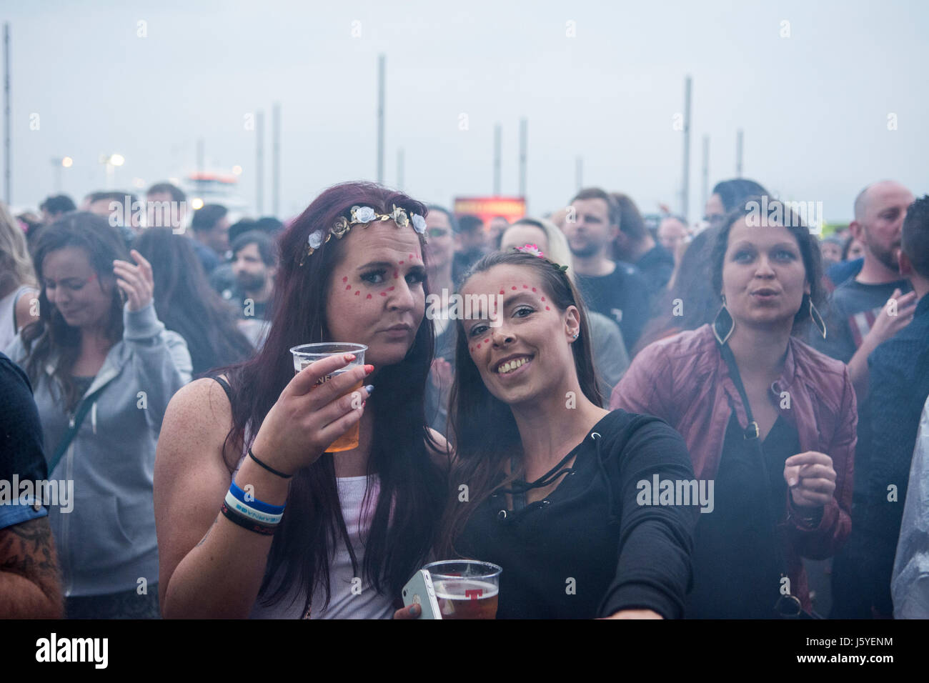 Rock music fans young and old rockers Enthusiast Smmer music festival ...