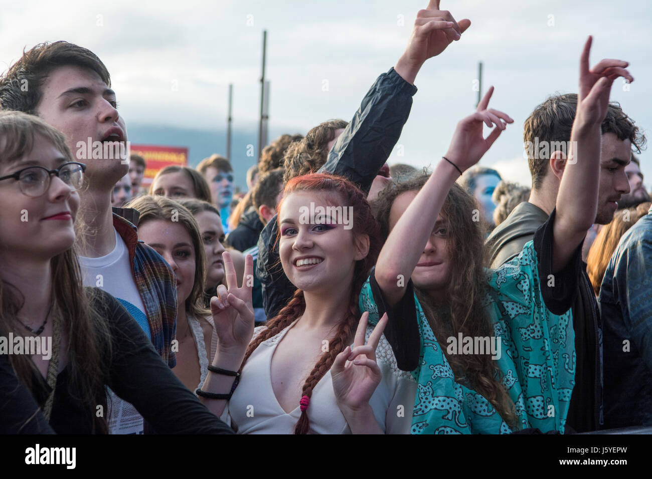 Rock music fans young and old rockers Enthusiast Smmer music festival ...