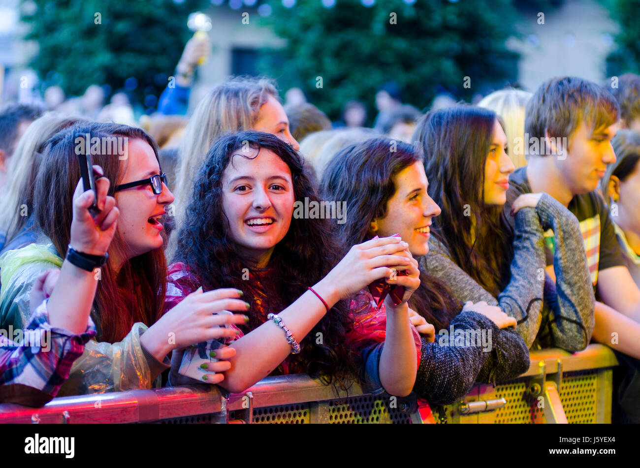 Rock music fans young and old rockers Enthusiast Smmer music festival ...