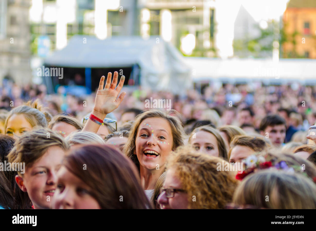 Rock music fans young and old rockers Enthusiast Smmer music festival ...