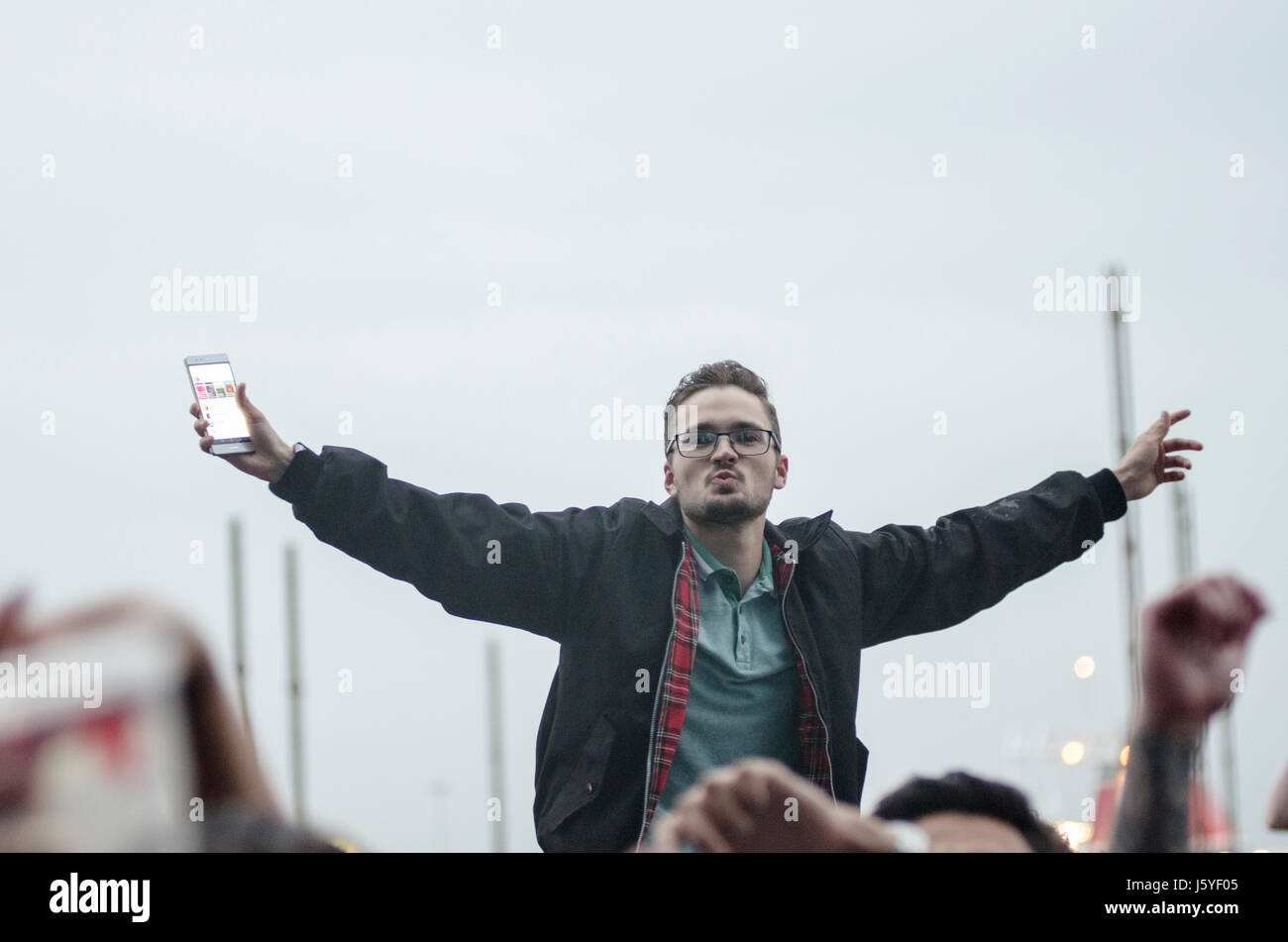 Rock music fans young and old rockers Enthusiast Smmer music festival ...