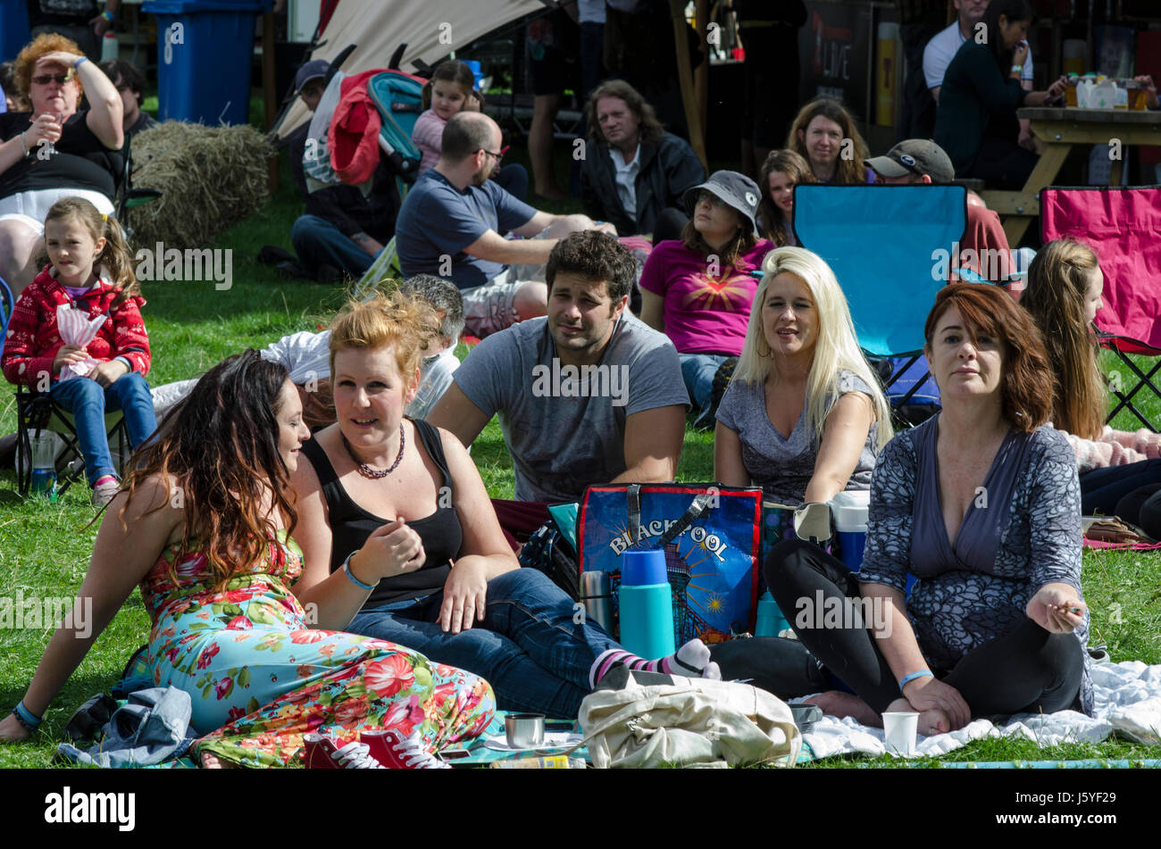 Summer music festival audience crowd Stock Photo - Alamy