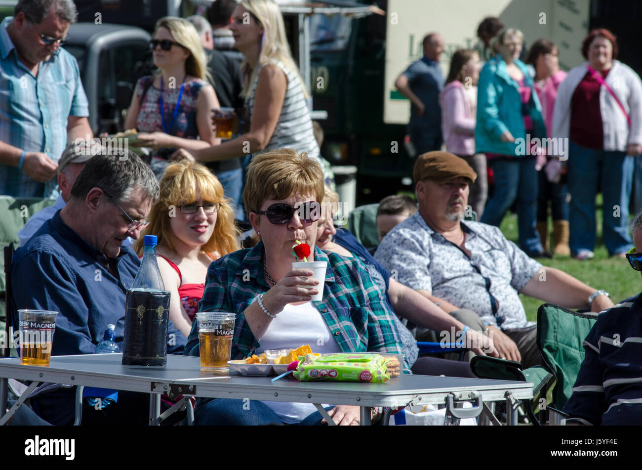 Summer music festival audience crowd Stock Photo - Alamy