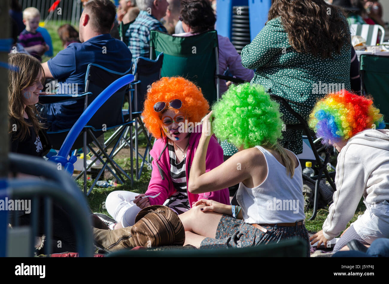 Summer music festival audience crowd Stock Photo - Alamy