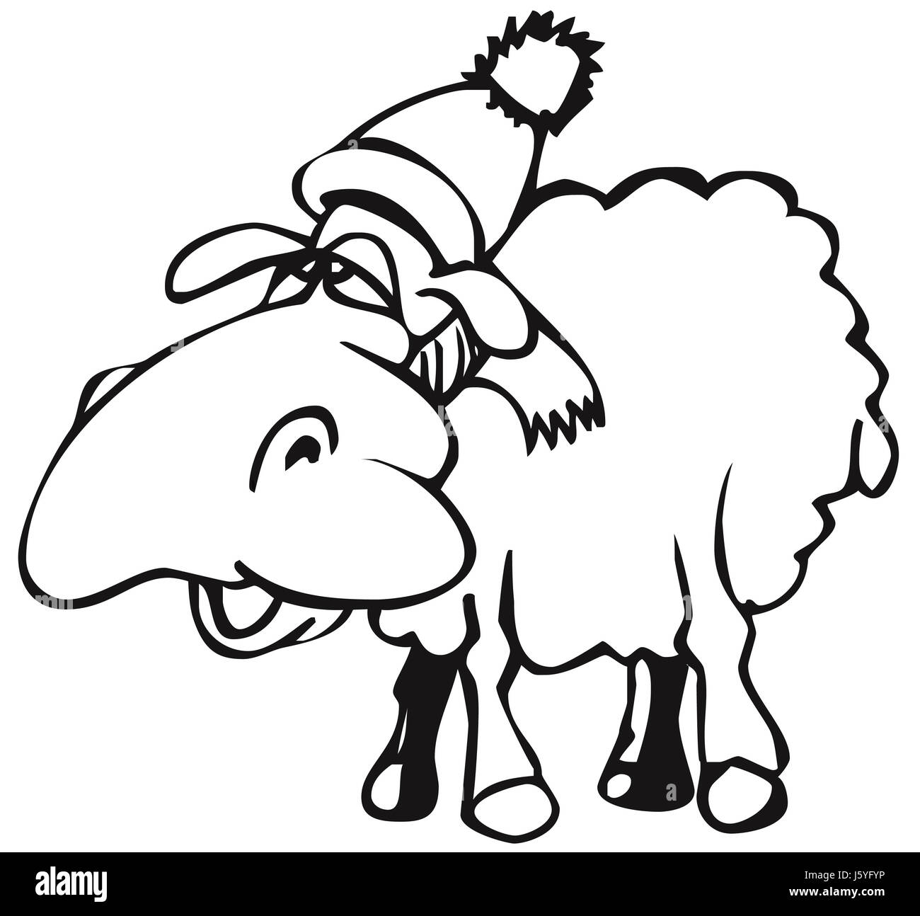 cold sheep illustration cap freeze comic cold black swarthy jetblack ...