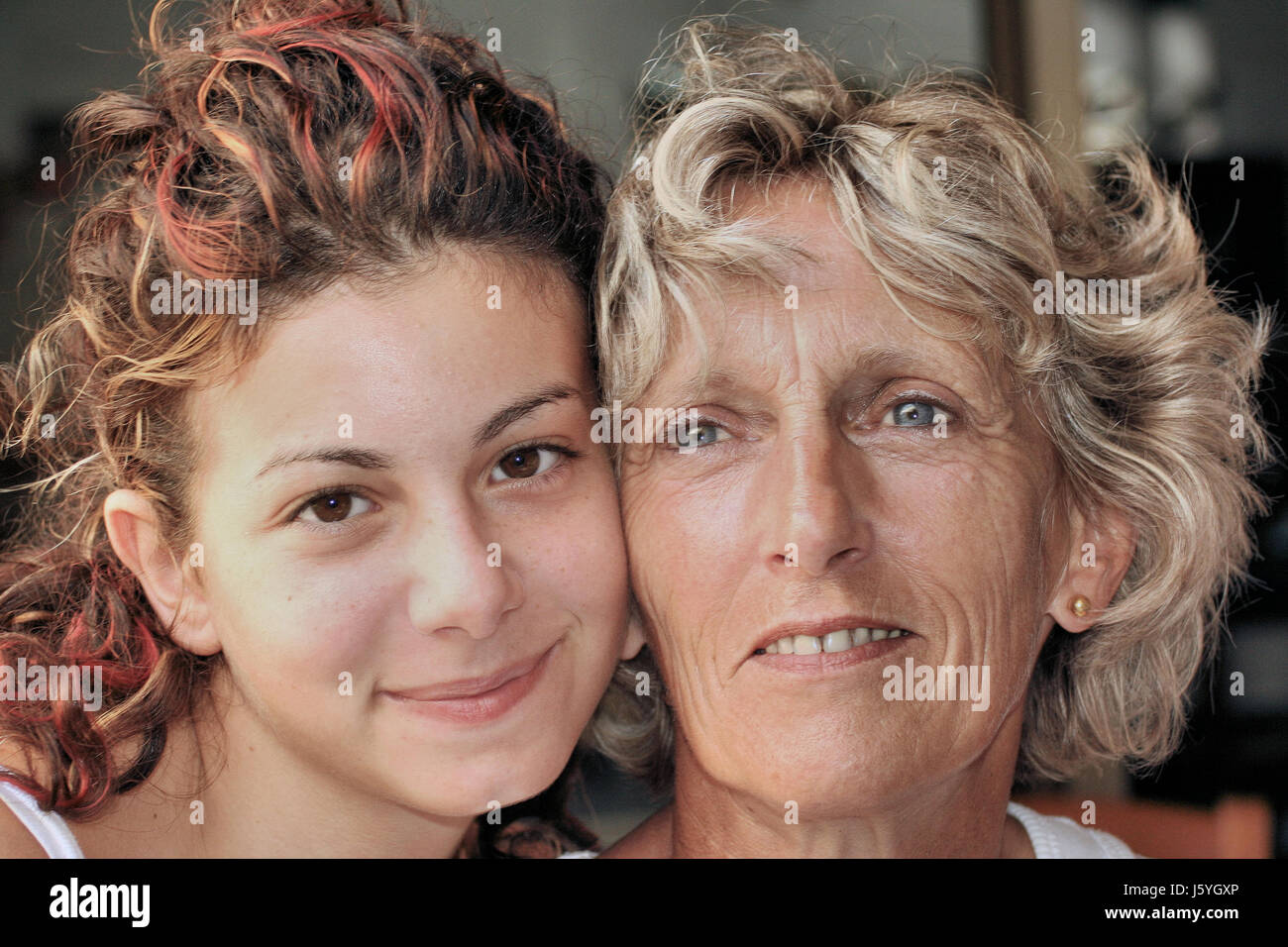 portrait youth grandmother mother mom ma mommy generation old age girl ...