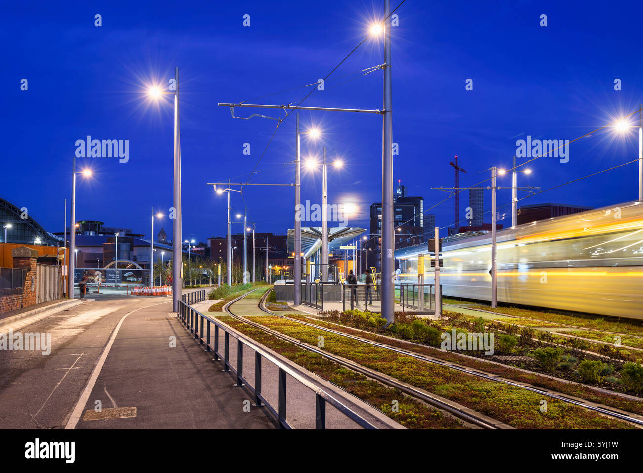 Manchester metro station, at night Stock Photo - Alamy