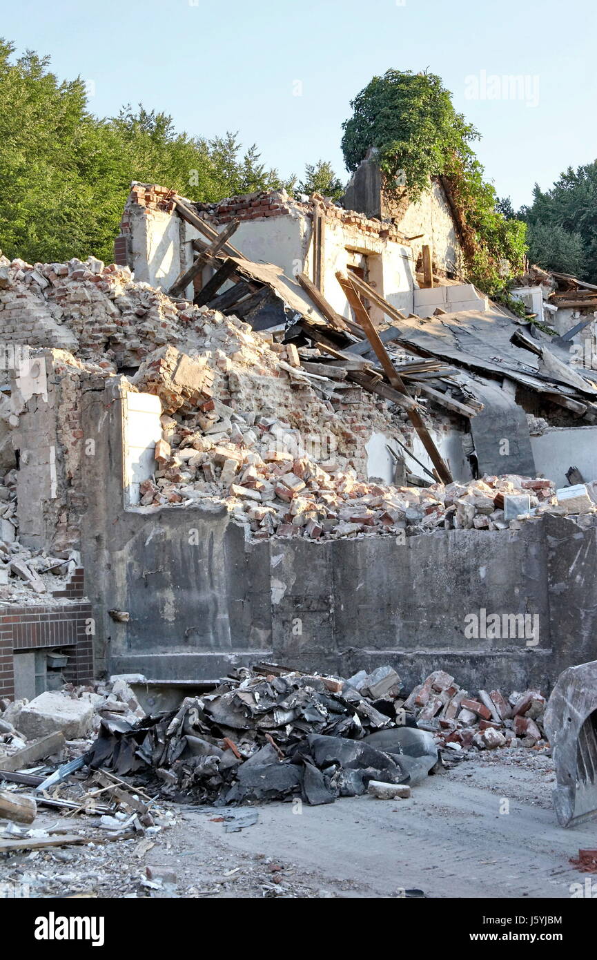 Brick debris stonewall demolition hi-res stock photography and images ...