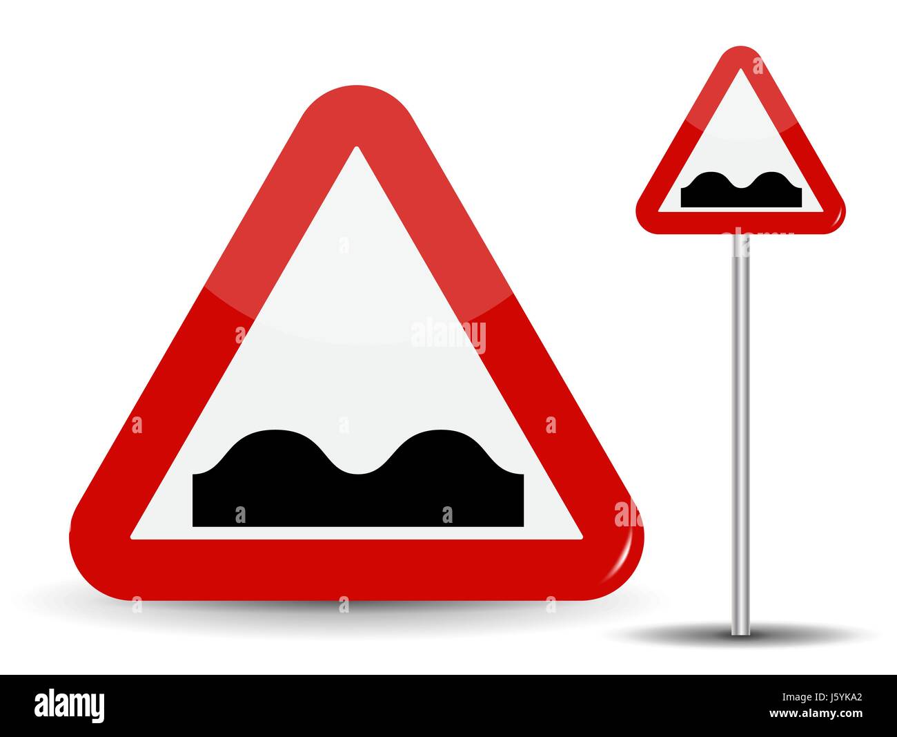 Rough road ahead road sign Stock Vector Images - Alamy