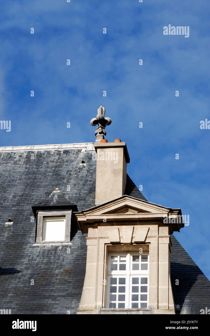 blue detail window porthole dormer window pane slate dormer firmament ...