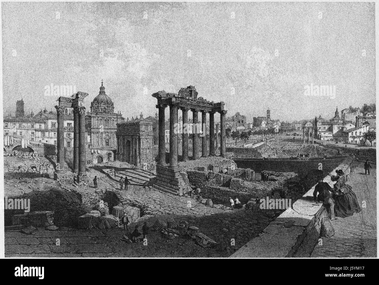 Forum, Rome, Italy, lithograph by Felix Benoit, 1890 Stock Photo - Alamy