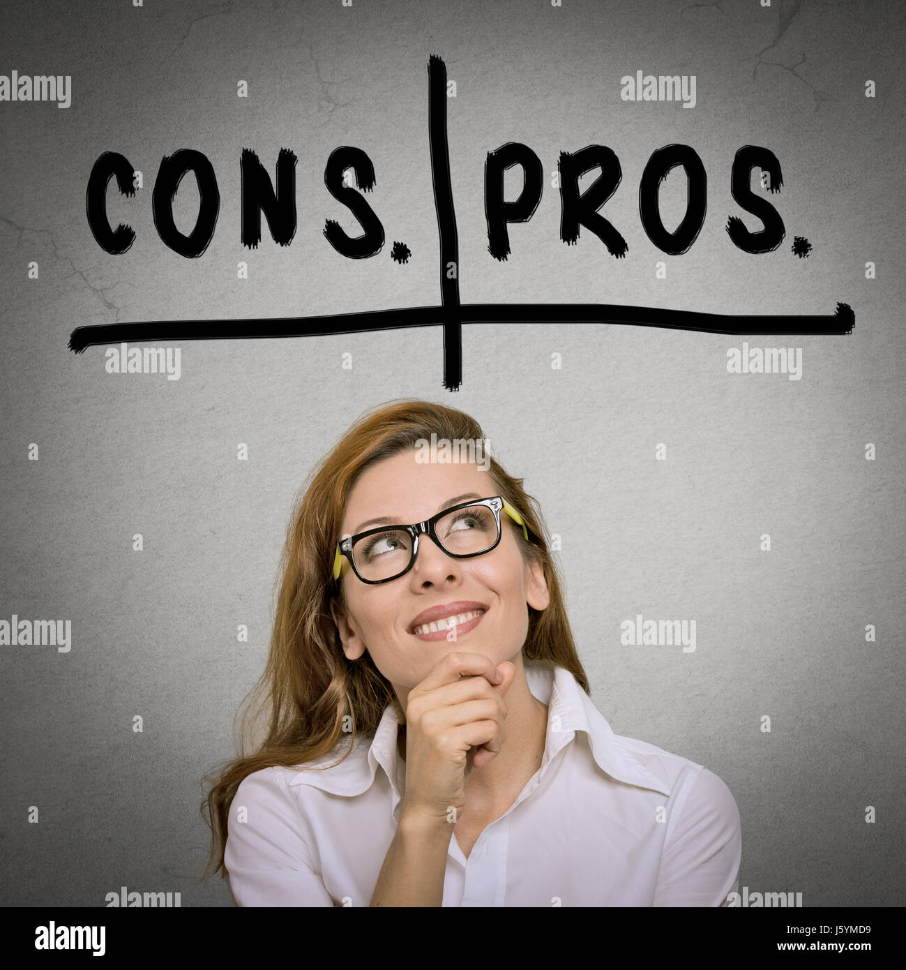 Consider all the pros and cons hi-res stock photography and images - Alamy