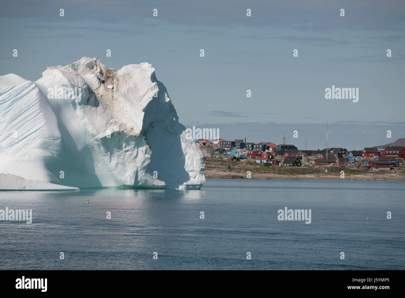 blue house building arctic greenland iceberg water blue house building ...