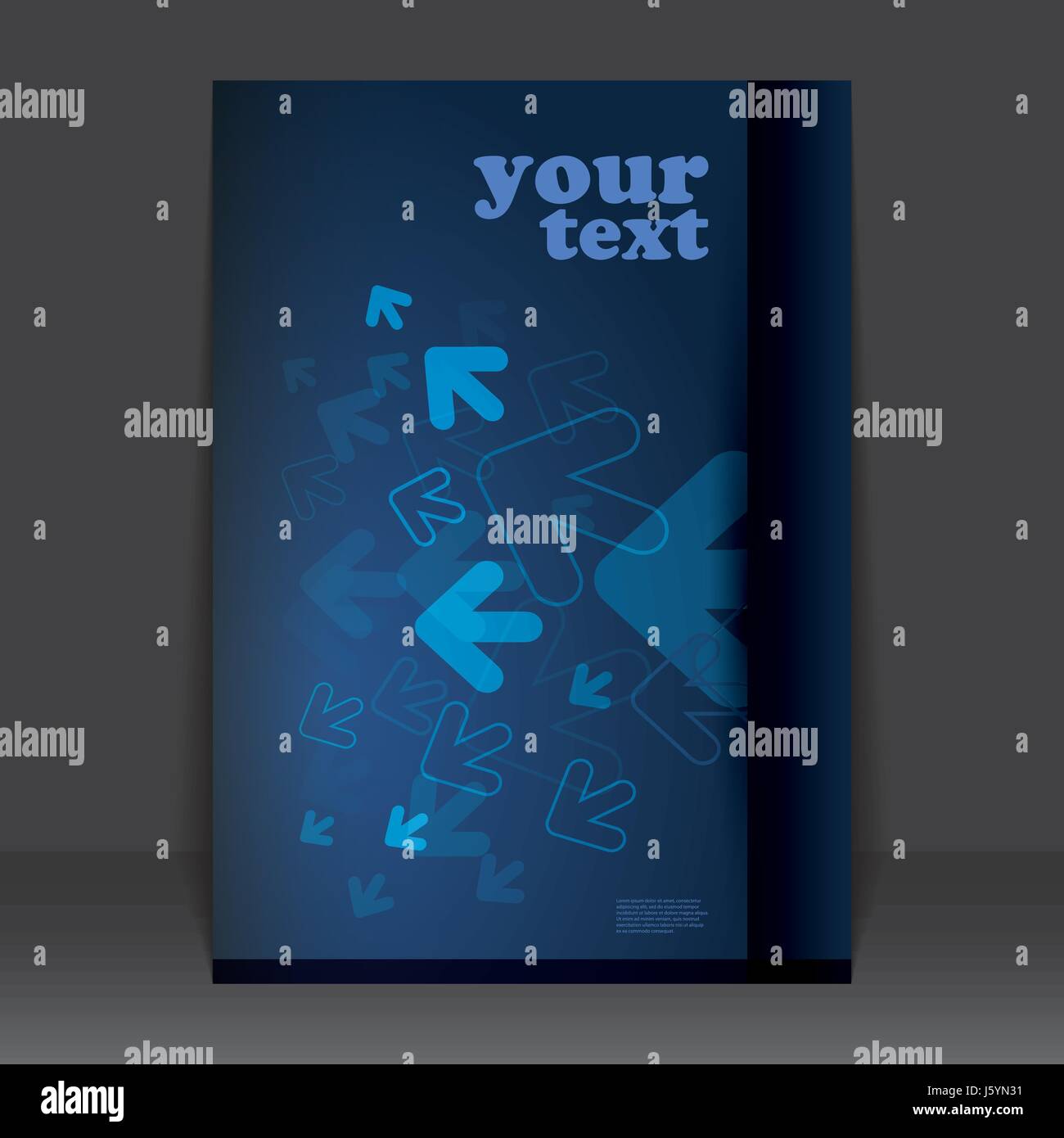 Blue Abstract Flyer or Cover Design with Arrows in Editable Vector ...
