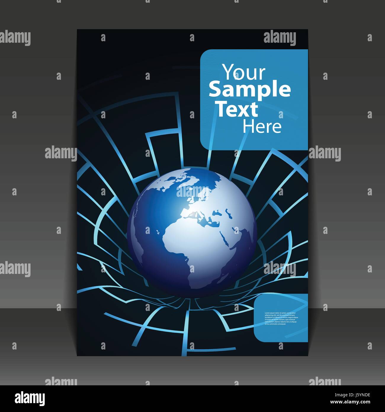 Blue Flyer or Cover with Earth Globe Design in Editable Vector Format ...