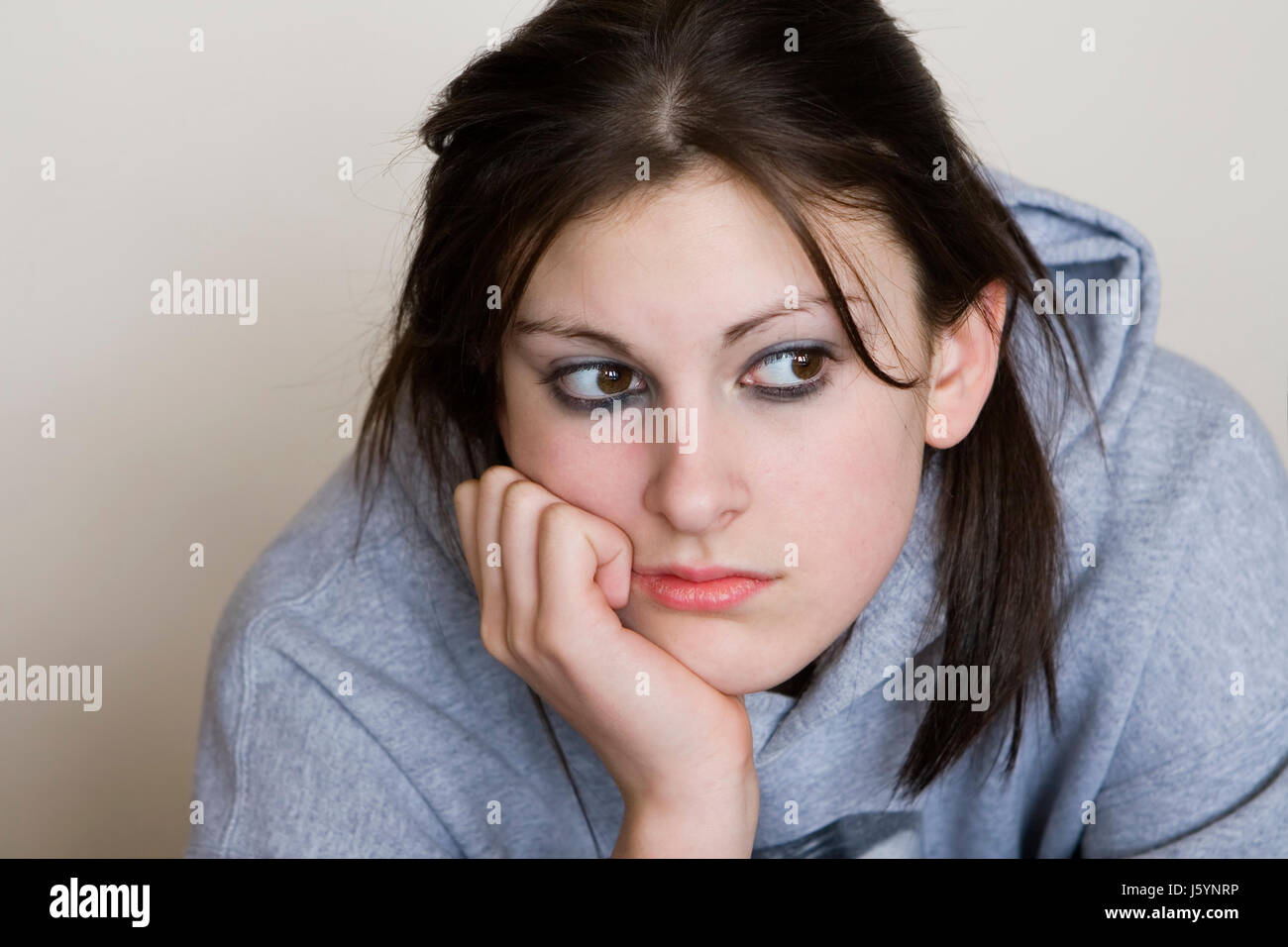 attitude expression bored depressed adolescent emotion woman hand ...