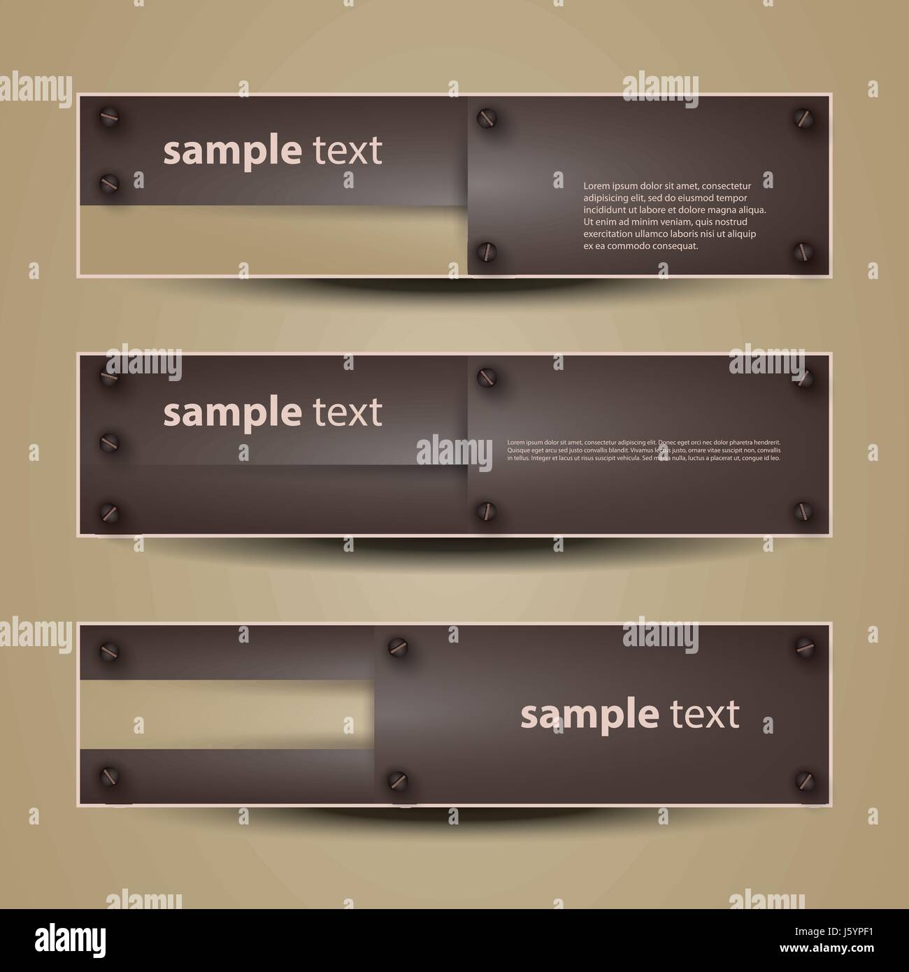 Brown Banners or Headers with Abstract Metallic Surface Designs in ...