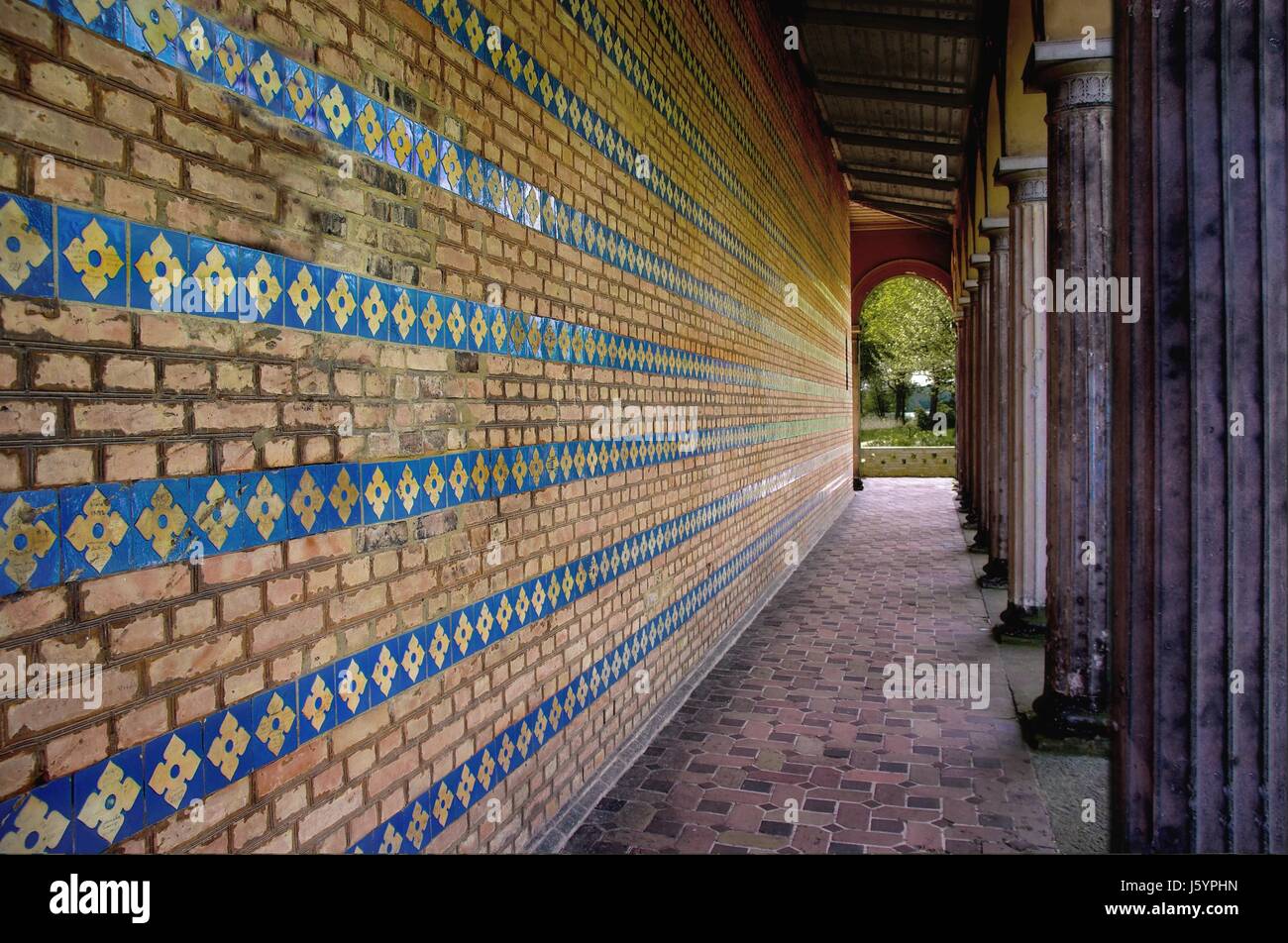 church columns path way scenery countryside nature tower religion ...