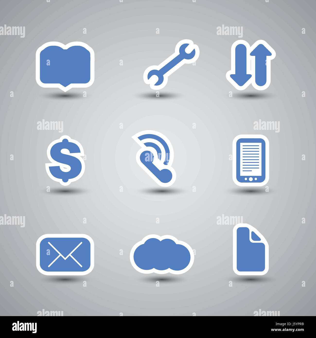 Set of Blue Icon Illustrations for Web Design - Clipart in Editable ...