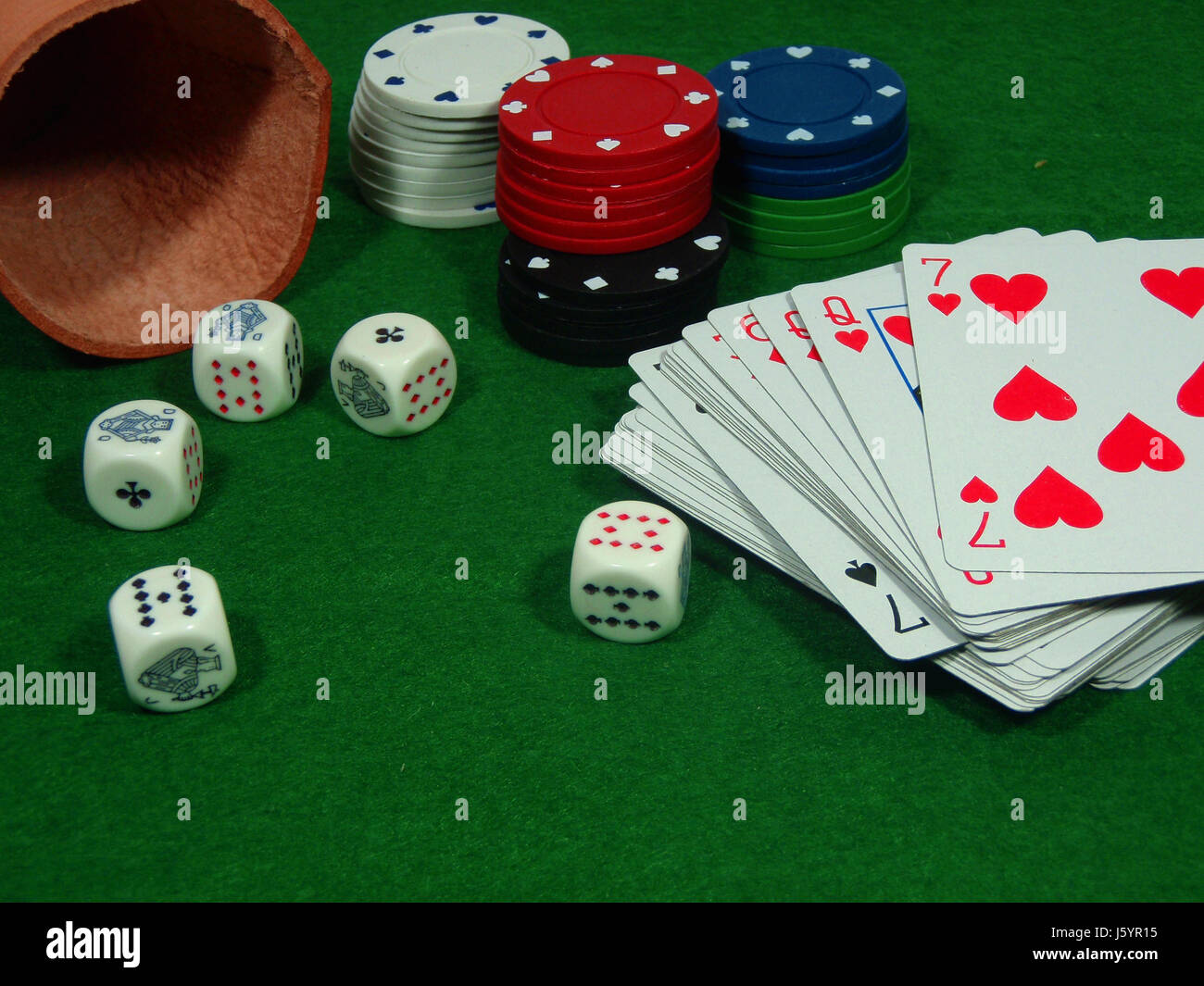 chips dice and cards Stock Photo - Alamy
