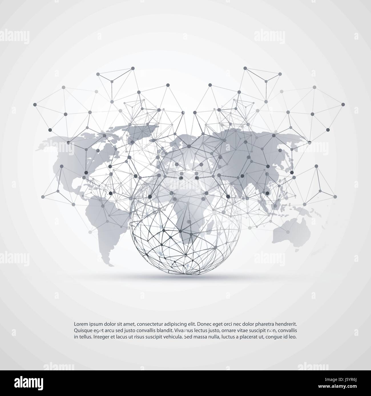 Cloud Computing and Networks Concept with World Map - Global Digital Network Connections ...