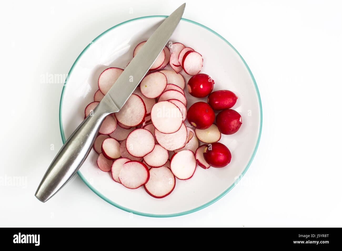 Fresh crispy radish, sliced slices Studio Photo Stock Photo - Alamy