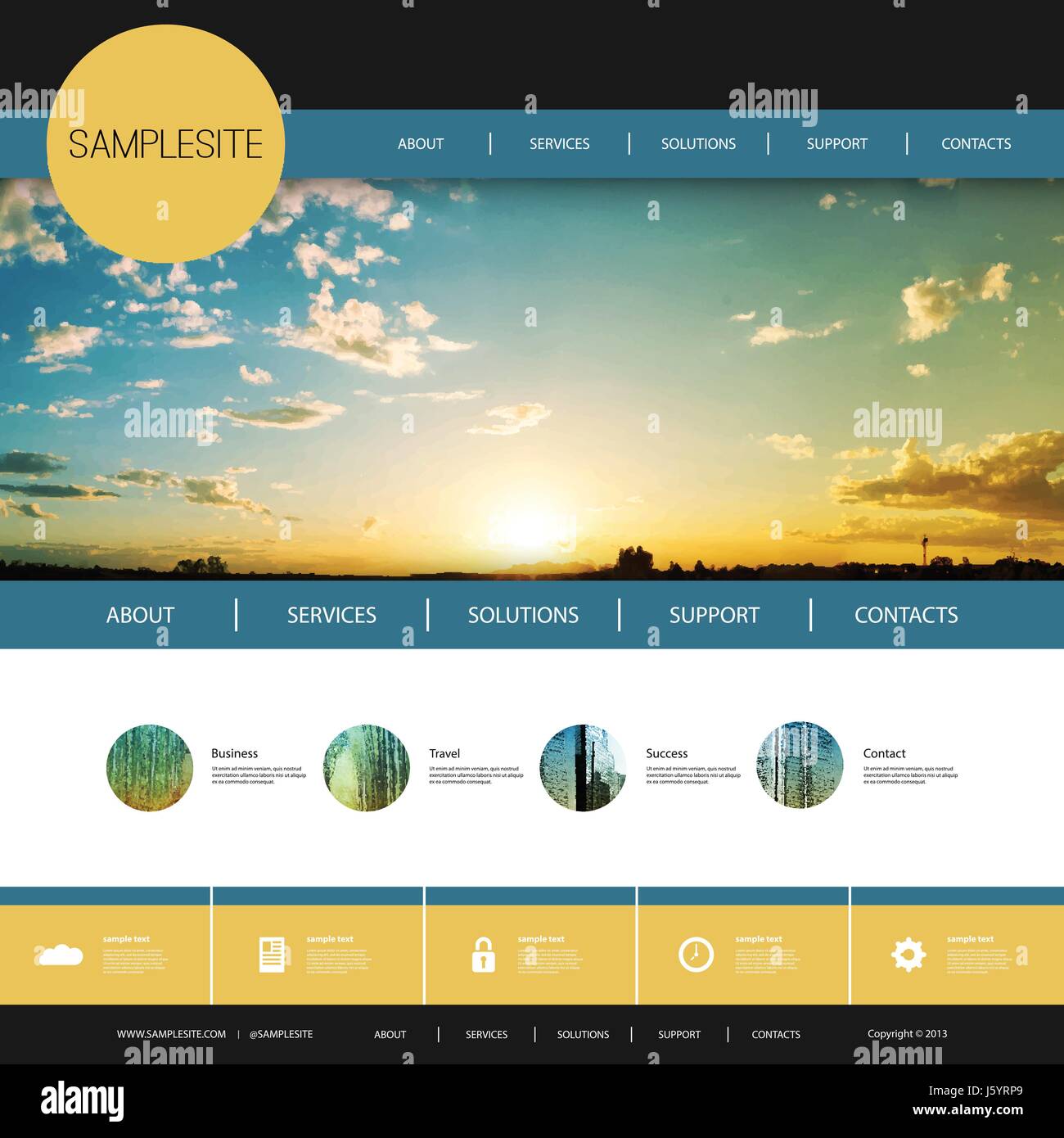 Website Design Template for Your Business with Sunset Image Background ...