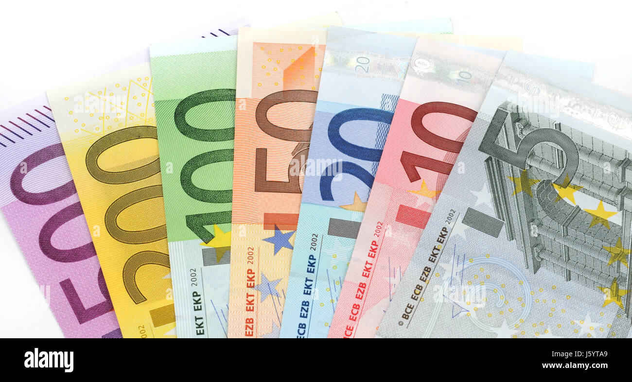 coloured colourful gorgeous multifarious richly coloured euro bank note ...
