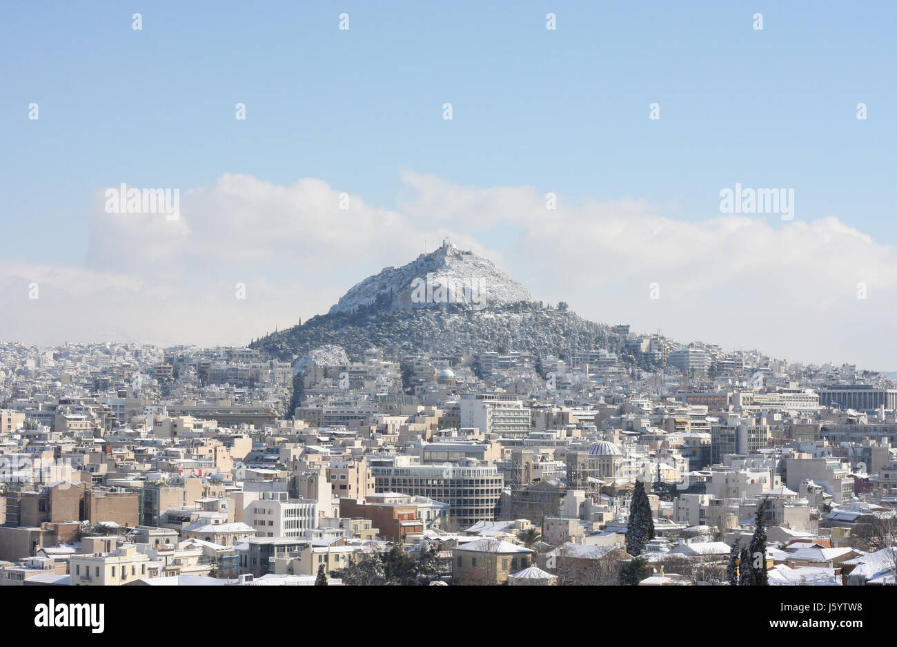 houses city town hill greece overview athens landscape scenery ...
