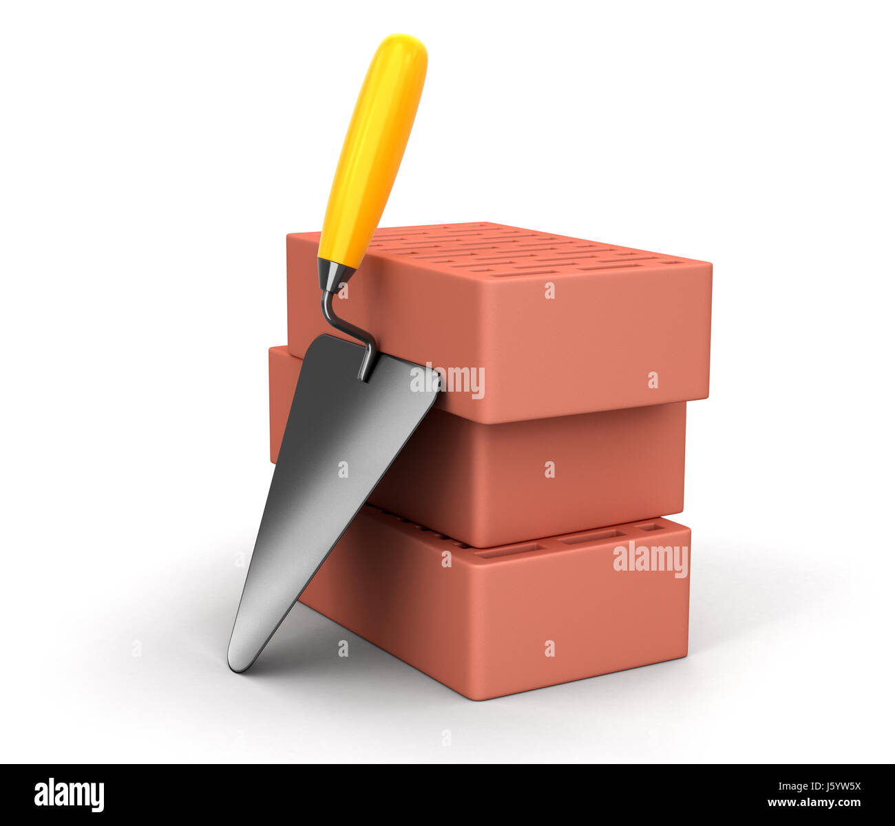Bricks and Trowel. Image with clipping path Stock Photo - Alamy