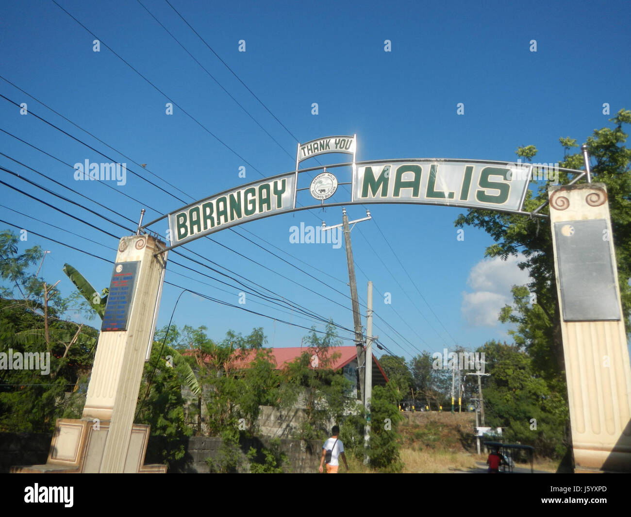 The Welcome Border arches and signs mark the entrance to the Tabe Malis ...