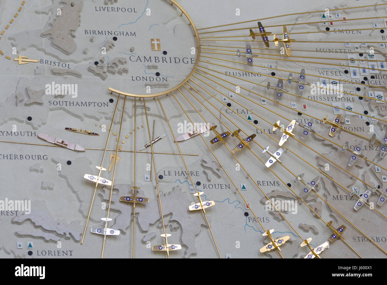 Remembrance of the Armed forces, Map showing the flight path from ...