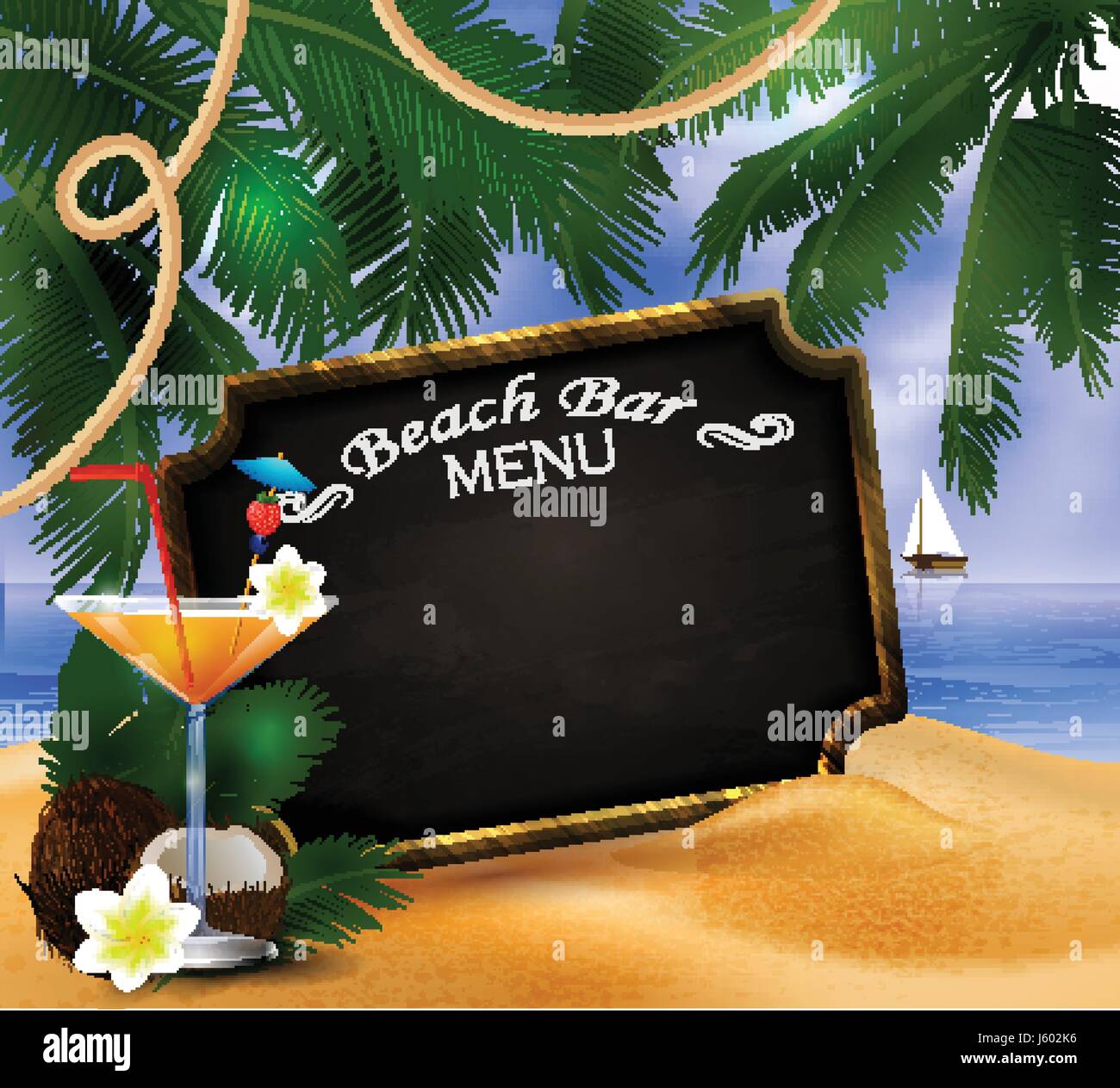 Rope tropical palm tree Stock Vector Images - Alamy