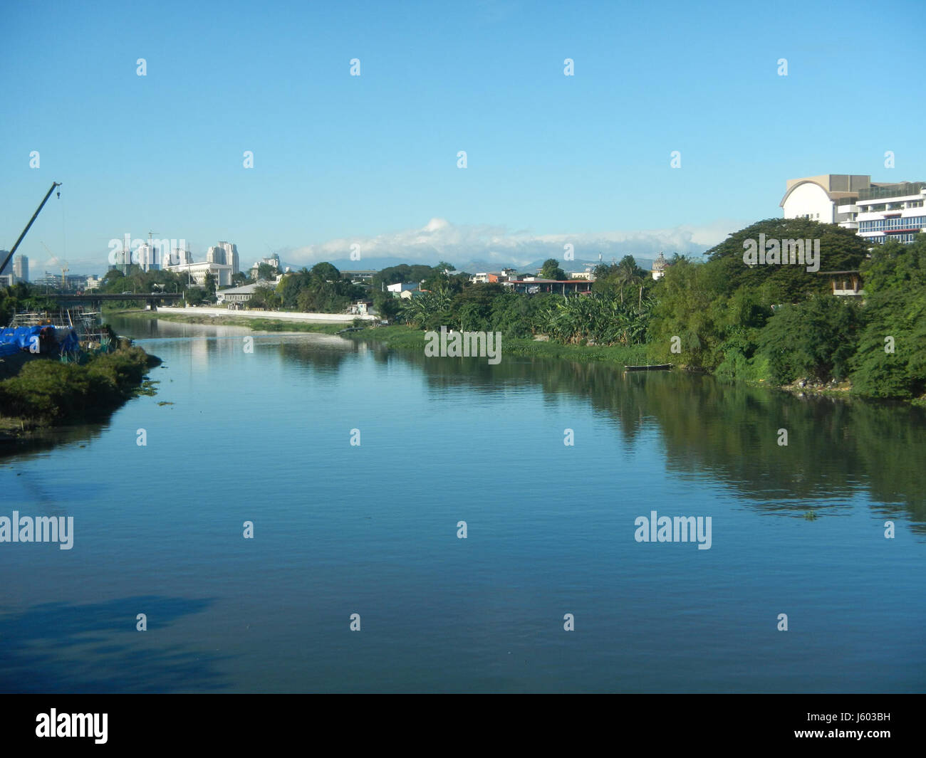 The Santa Rosa Bridge spans the Bagong Ilog River in Pasig City ...