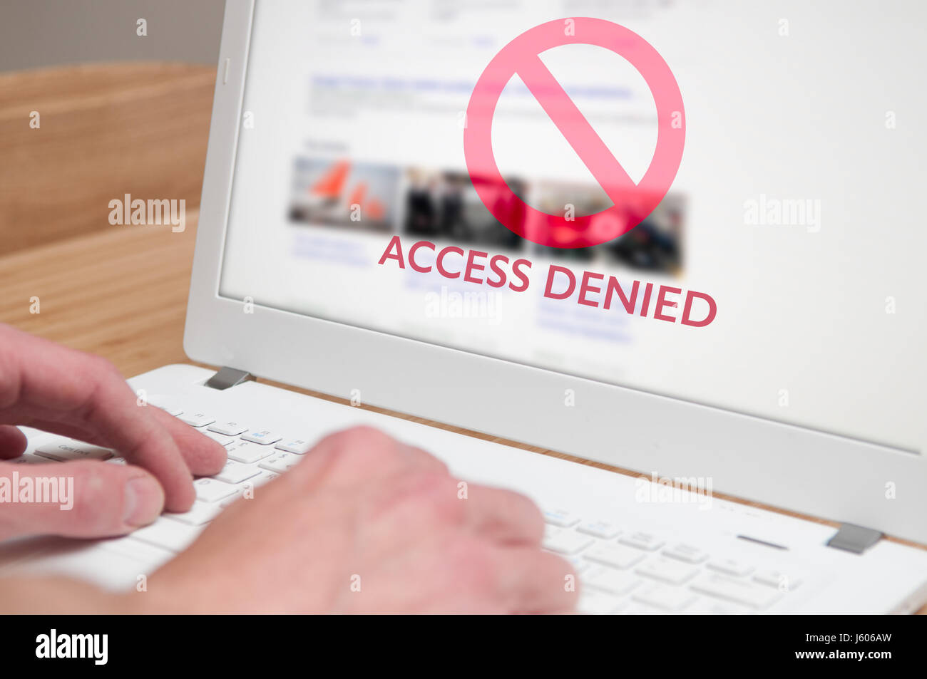blocked web page icon on a computer screen Stock Photo - Alamy