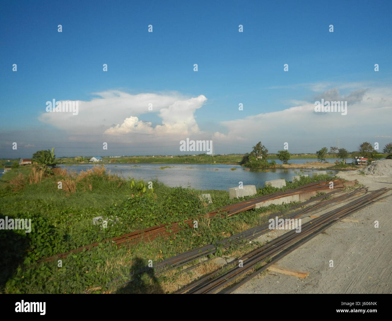 Photograph capturing the construction of Pasac and Culcul Bridges along ...