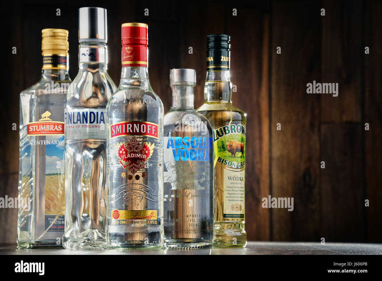 POZNAN, POLAND - JULY 15, 2016: vodka is the world’s largest ...