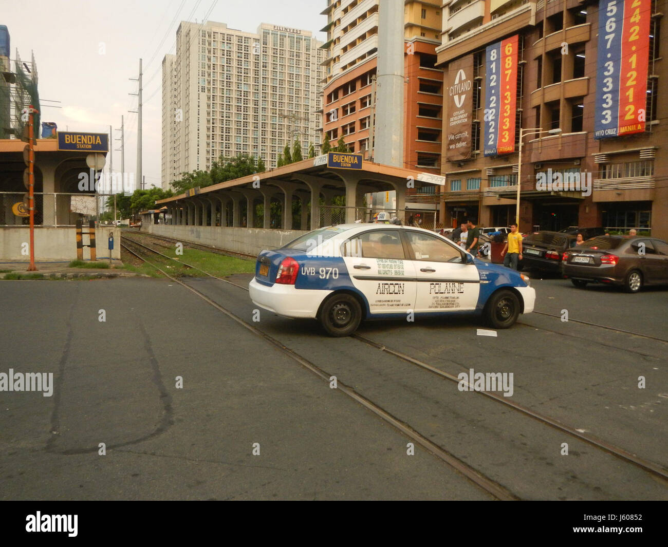 This image depicts Buendia PNR station in Makati, featuring surrounding ...