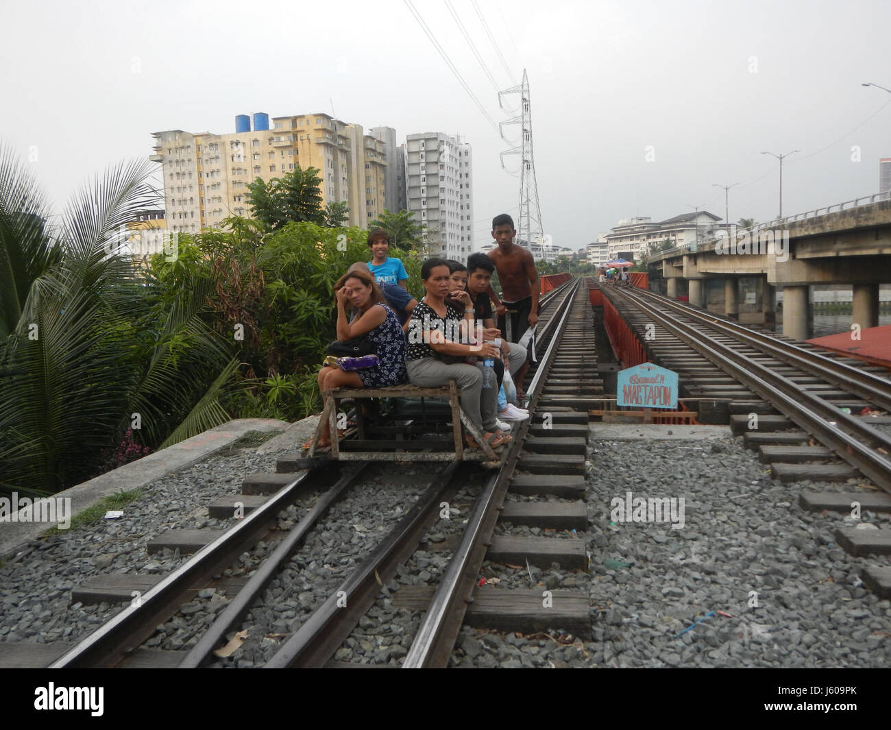 This image shows the Santa Mesa PNR Station in Manila, with the ...