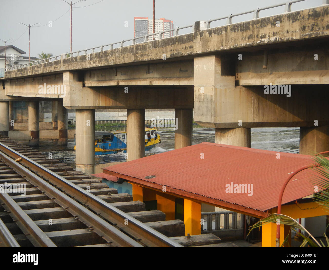 This photograph captures the Santa Mesa PNR Station in Manila, with a ...