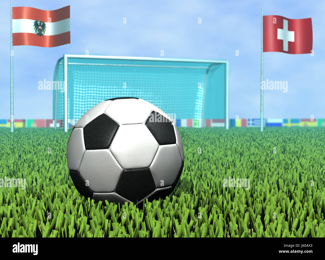 stadium flags championship sport sports soccer football goal passage ...