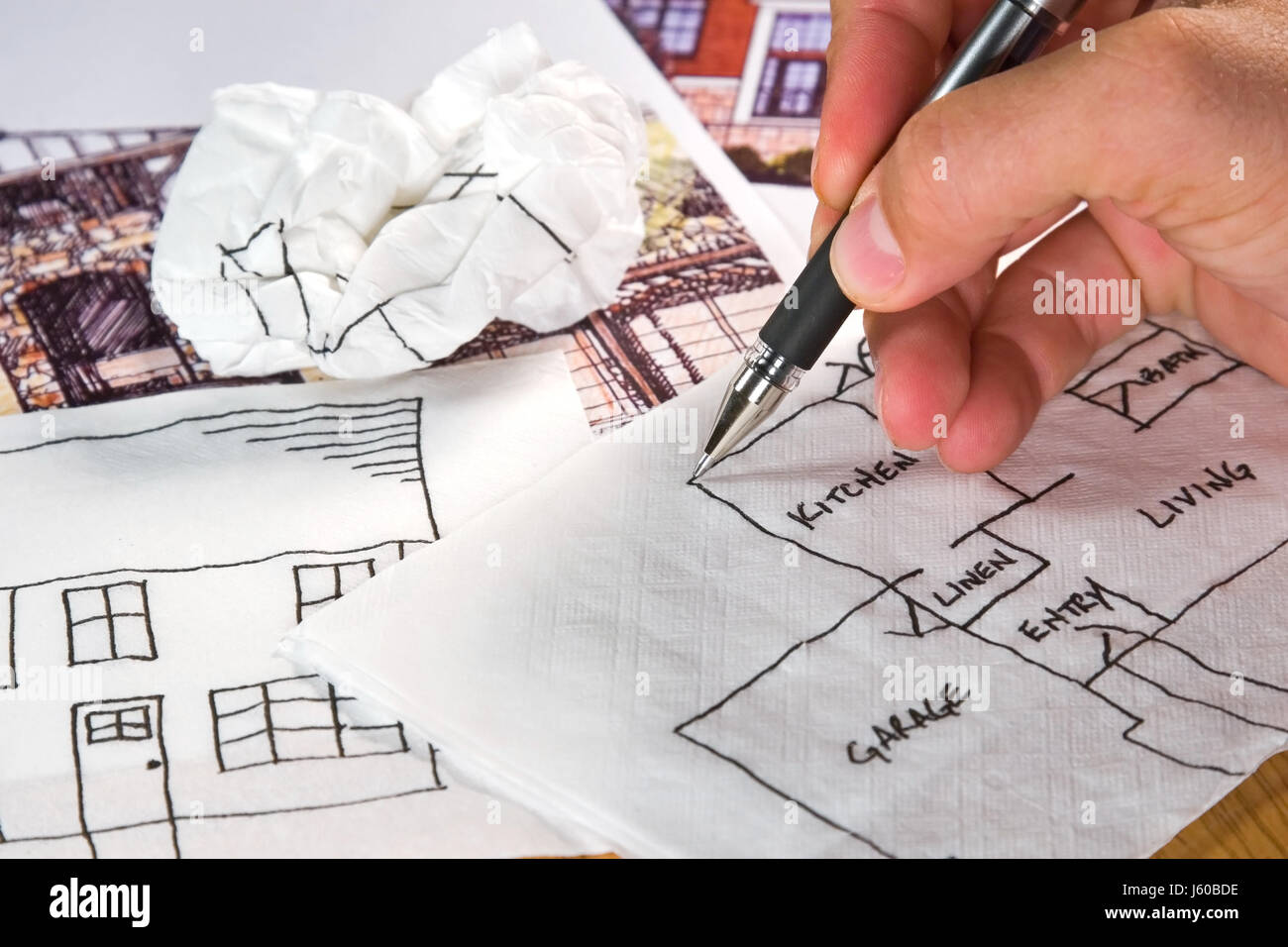 house building model design project concept plan draft idea perspective ...