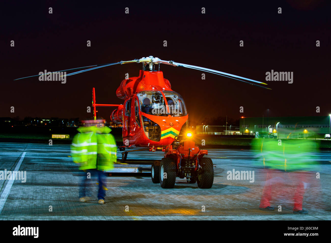Ambulance Helicopter At Night