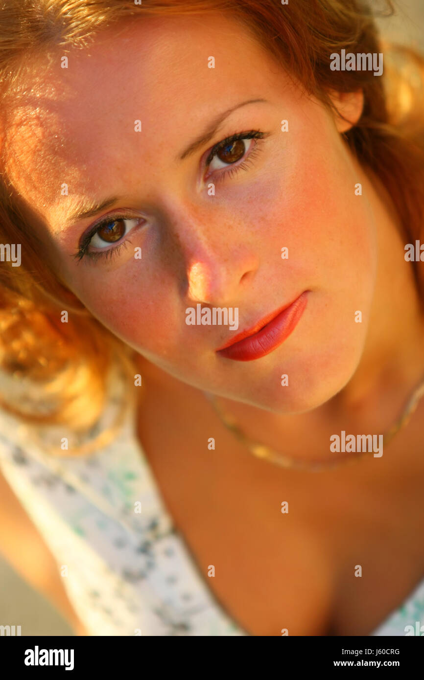 woman portrait look glancing see view looking peeking looking at above ...
