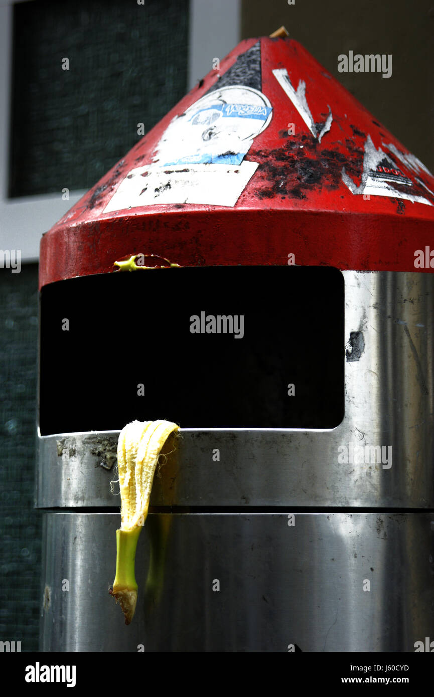 garbage can mull refuse barrel wastepaper basket dustbin banana peel ...